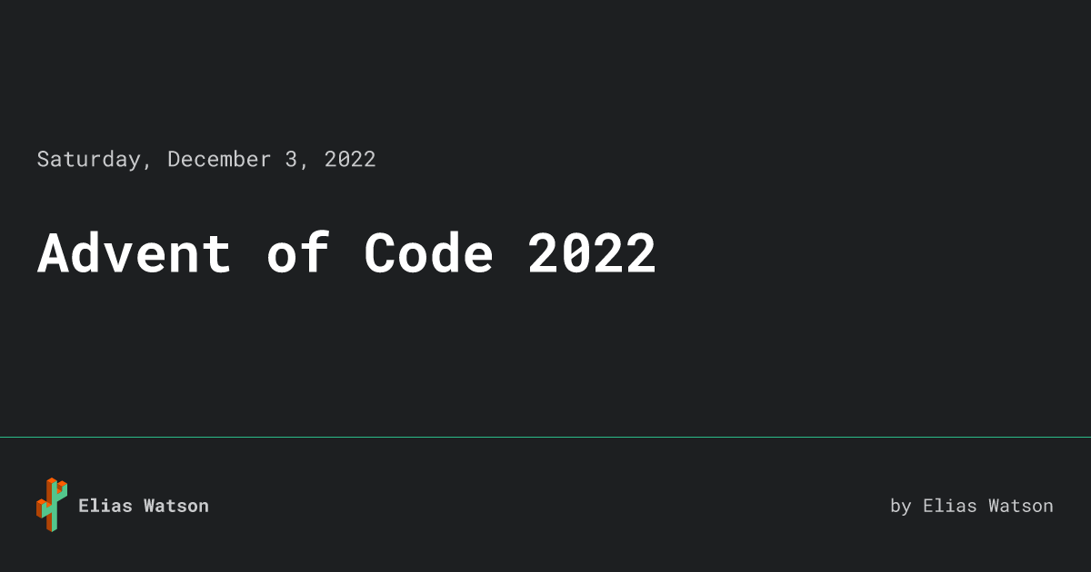 Advent of Code 2022 • Elias Watson
